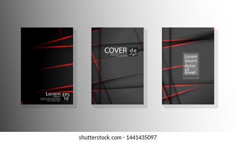 Set Red Cover Template Design Vector Stock Vector (Royalty Free ...