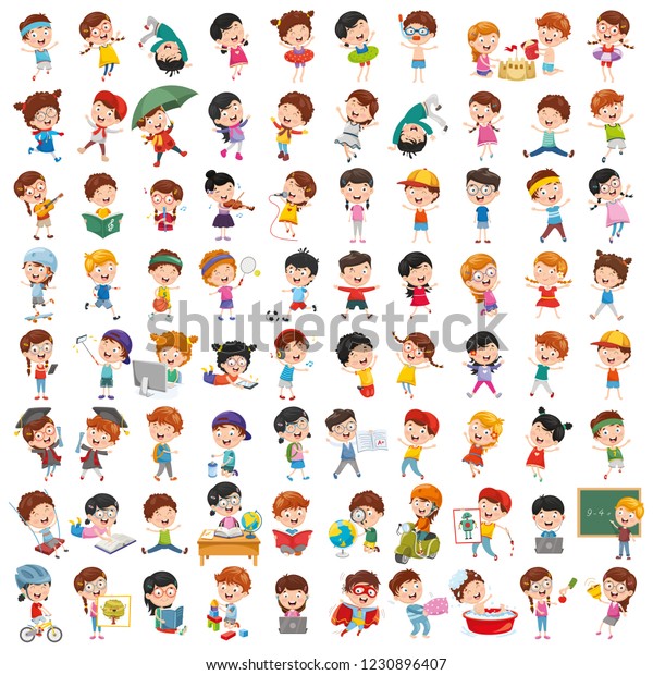 Colección de vectores de niños de caricaturas