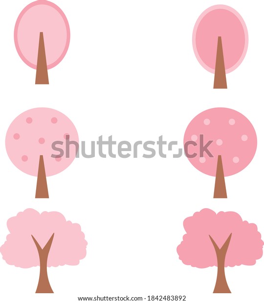 Vector Collection Cartoon Sakura Stock Vector (Royalty Free) 1842483892 ...