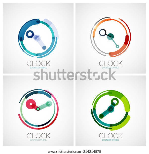 Vector Collection Clock Time Company Logo Stock Vector (Royalty Free ...