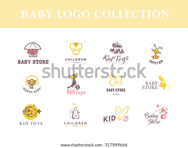 Vector Collection Cute Baby Logochildren Toys : image vectorielle de ...