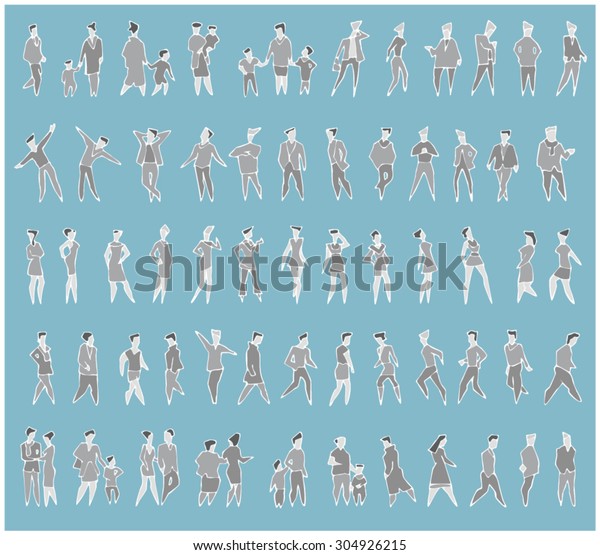 Vector Collection Diverse Stick People Stick Stock Vector (Royalty Free ...