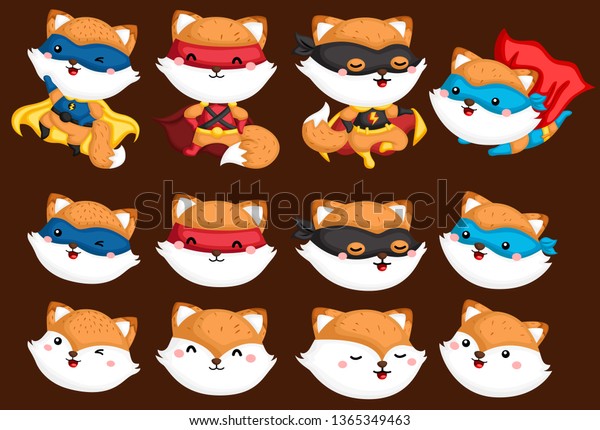 Vector Collection Fox Superhero Costumes Stock Vector (Royalty Free ...