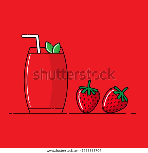 Vector Collection Fruit Juice Line Art Stock Vector (Royalty Free ...