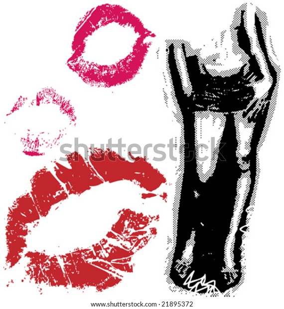 Vector Collection Grunge Textures Kiss Marks Stock Vector (Royalty Free ...