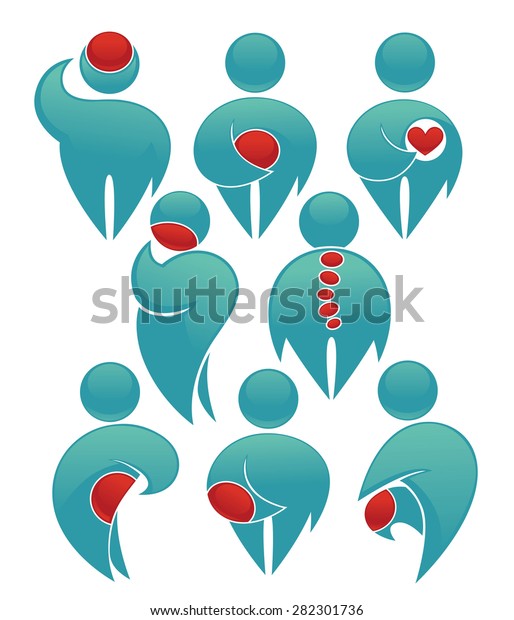 Vector Collection Human Symbols Pain Dots Stock Vector (Royalty Free ...