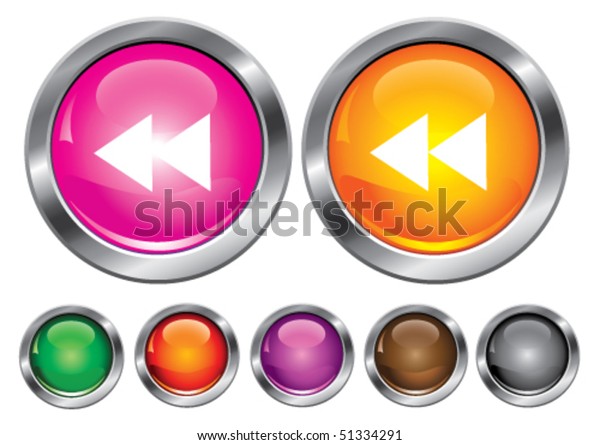 Vector Collection Icons Rewind Sign Empty Stock Vector (Royalty Free ...