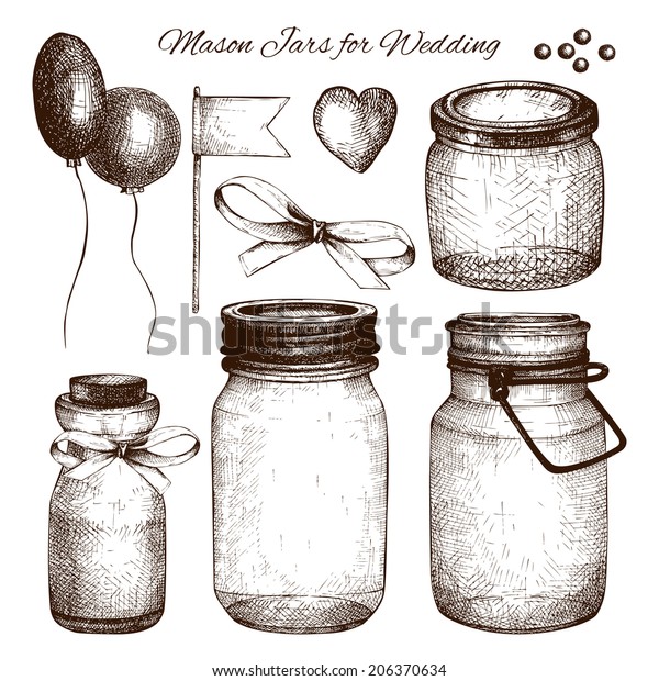 Vector Collection Ink Hand Drawn Mason Stock Vector (Royalty Free ...