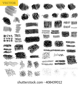 Vector Collection Ink Lines Strokes Dotes Stock Vector (Royalty Free ...