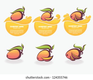 Vector Collection Juice Stickers Mango Symbols Stock Vector (Royalty ...