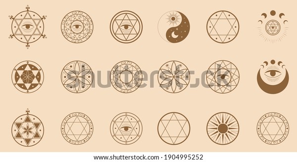 Vector Collection Magical Mysterious Signs Symbols Stock Vector ...