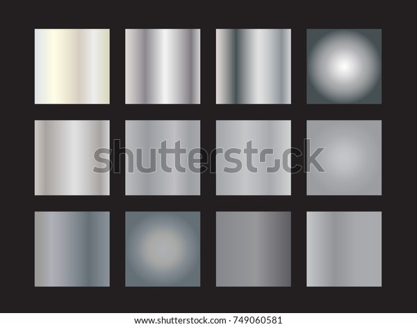 Vector Collection Metal Gradients Golden Panel Stock Vector (Royalty ...