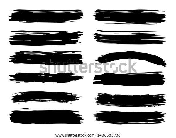 Vector Collection Set Artistic Black Paint Stock Vector (Royalty Free ...