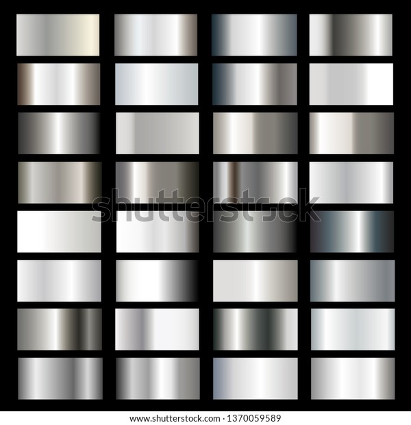 Vector Collection Silver Metallic Gradients Chrome Stock Vector ...