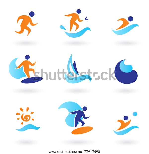 Vector Collection Summer Sport Icons Isolated Stock Vector (Royalty ...