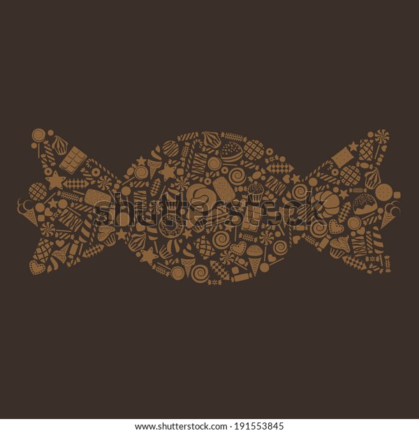 Vector Collection Sweets Form Candy Stock Vector (Royalty Free ...