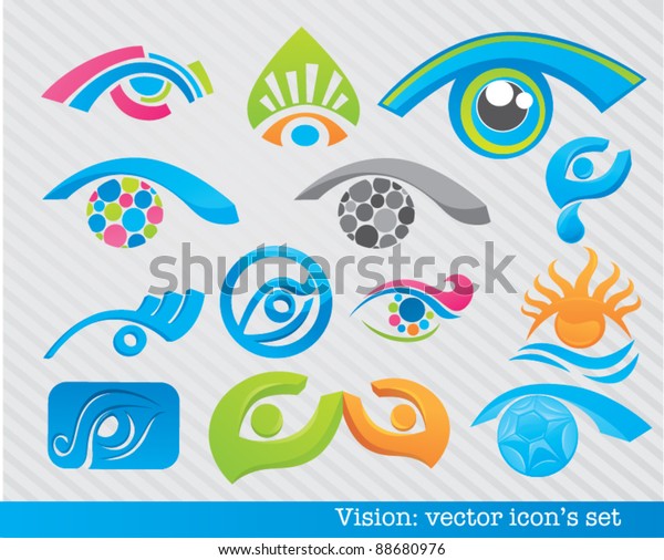 Vector Collection Vision Symbols Icons: vector de stock (libre de ...
