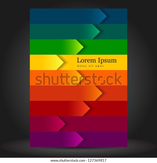 Vector Color Brochure Cover Design Arrows Stock Vector (Royalty Free ...