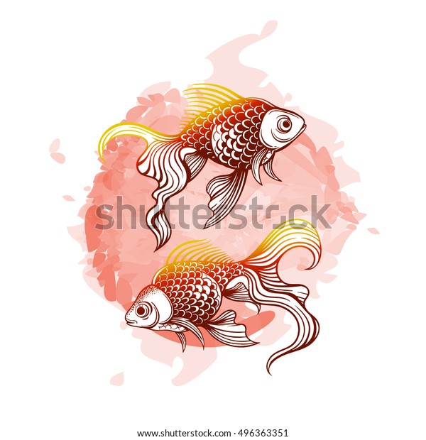 Vector Color Goldfish Illustration Stock Vector (Royalty Free ...