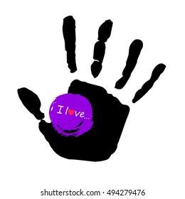 Vector Color Hand Handprint Human Print Stock Vector (Royalty Free ...