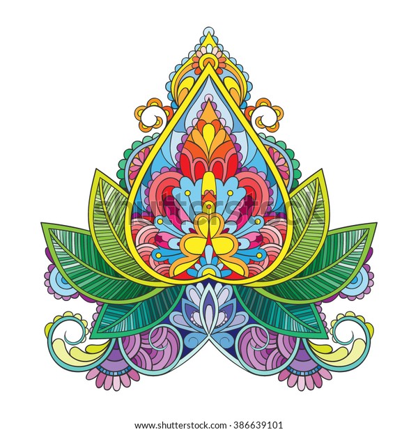 Vector Color Henna Illustration Stock Vector (Royalty Free) 386639101 ...
