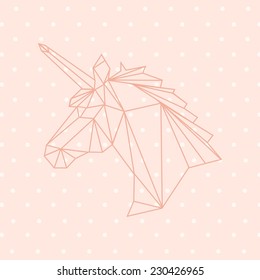 Vector Color Illustration Geometric Unicorn Head Stock Vector (Royalty ...