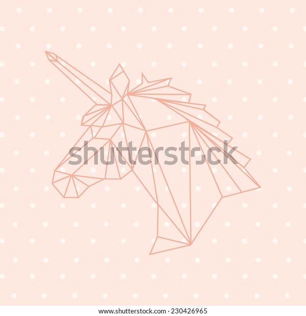 Vector Color Illustration Geometric Unicorn Head Stock Vector (Royalty ...