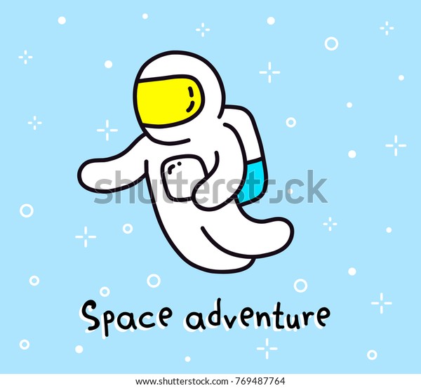 Vector Color Illustration Space Adventure Cartoon Stock Vector (Royalty ...