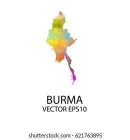 Vector Color Map Burma Vector Illustration Stock Vector (Royalty Free ...