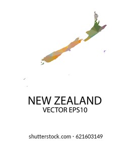Vector Color Map New Zealand Vector Stock Vector (Royalty Free ...
