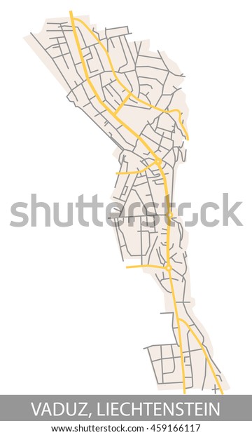 Vector Color Map Vaduz Capital Liechtenstein Stock Vector (Royalty Free ...