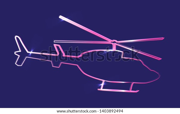 Vector Color Neon Bright Helicopter Stock Vector (Royalty Free) 1403892494