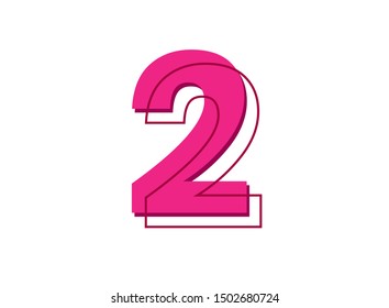 Vector Color Number Two On White Stock Vector (Royalty Free) 1502680724 ...