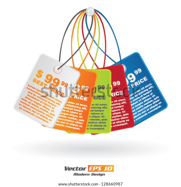 Vector Color Price Tag Set Stock Vector (Royalty Free) 128660987