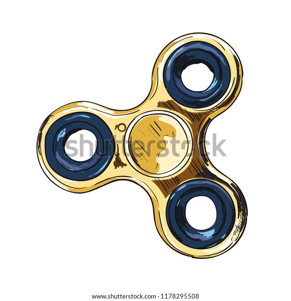 Vector Color Sketch Spinner Hand Drawn Stock Vector (Royalty Free ...