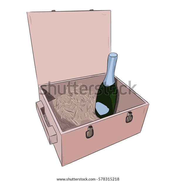 Vector Color Sketch Wooden Boxes Set Stock Vector (Royalty Free ...
