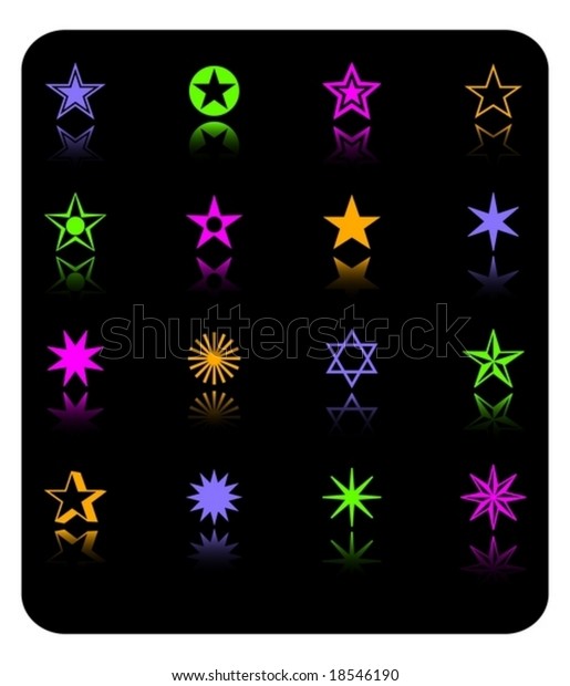 Vector Color Stars Icon Set Stock Vector (Royalty Free) 18546190 ...