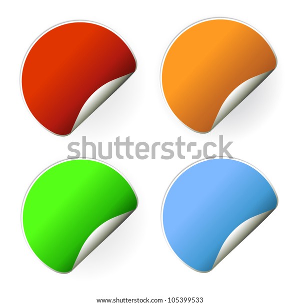 Vector Color Sticker On White Stock Vector (Royalty Free) 105399533 ...