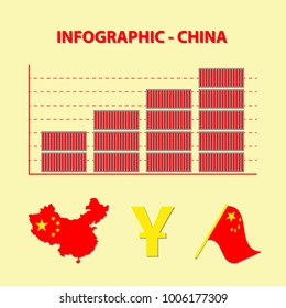 Vector Colored Infographic Growing Import Export Stock Vector (Royalty ...