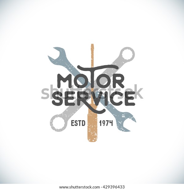 Vector Colored Vintage Motor Service Logo Stock Vector (Royalty Free ...