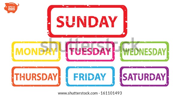 Vector Colorful 7 Days Week Eps10 Stock Vector (Royalty Free) 161101493