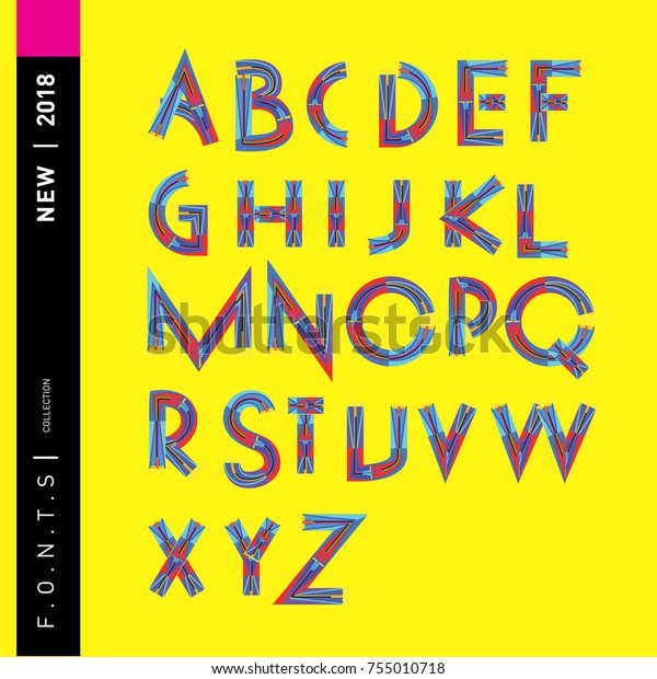 Vector Colorful Abstract Font Alphabet Stock Vector (Royalty Free ...