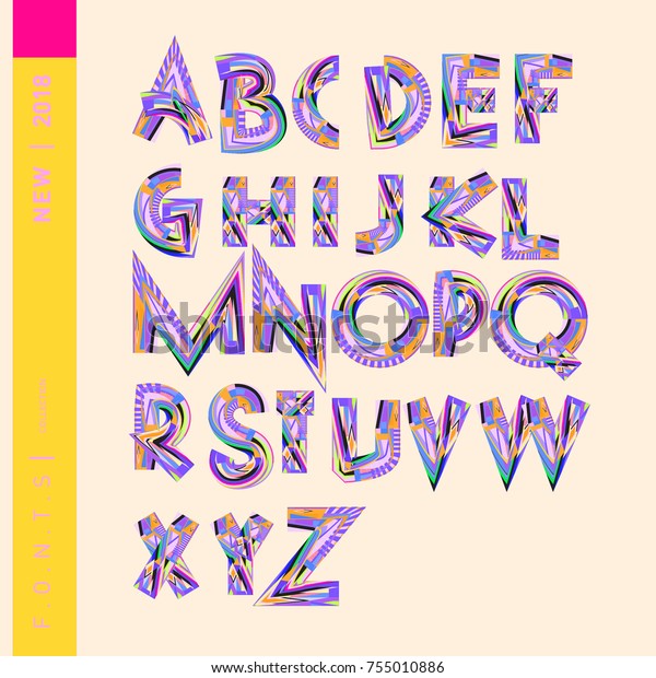 Vector Colorful Abstract Font Alphabet Stock Vector (Royalty Free ...