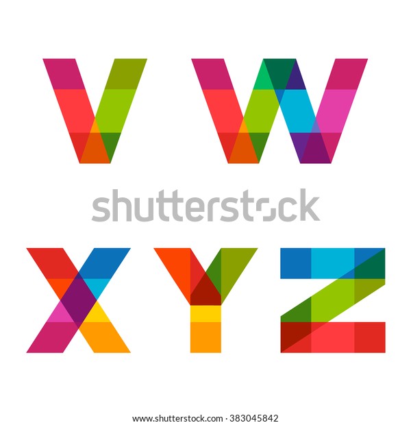 Vector Colorful Alphabet Made Overlapping Shapes Stock Vector (Royalty ...