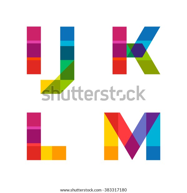 Vector Colorful Alphabet Made Overlapping Shapes: Vector có sẵn (miễn ...
