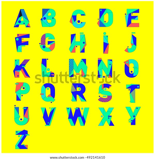 Vector Colorful Alphabet Unique Fonts Design Stock Vector (Royalty Free ...