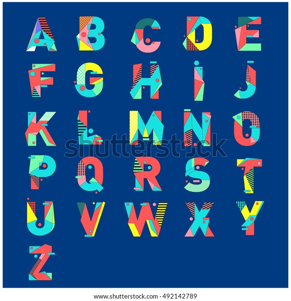 Vector Colorful Alphabet Unique Fonts Design Stock Vector (Royalty Free ...