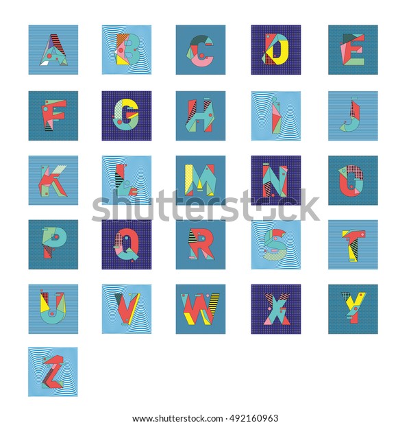 Vector Colorful Alphabet Unique Fonts Design Stock Vector (Royalty Free ...