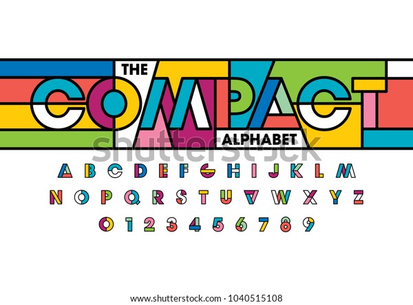 Vector Colorful Bold Font Alphabet Stock Vector (Royalty Free) 1040515108