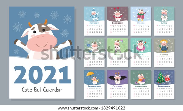 Vector Colorful Calendar 2021 Symbol New Stock Vector (Royalty Free ...